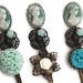 Teal Lady Hair Pin Set of 3-fashion Accessory-regency Hair Slides ...
