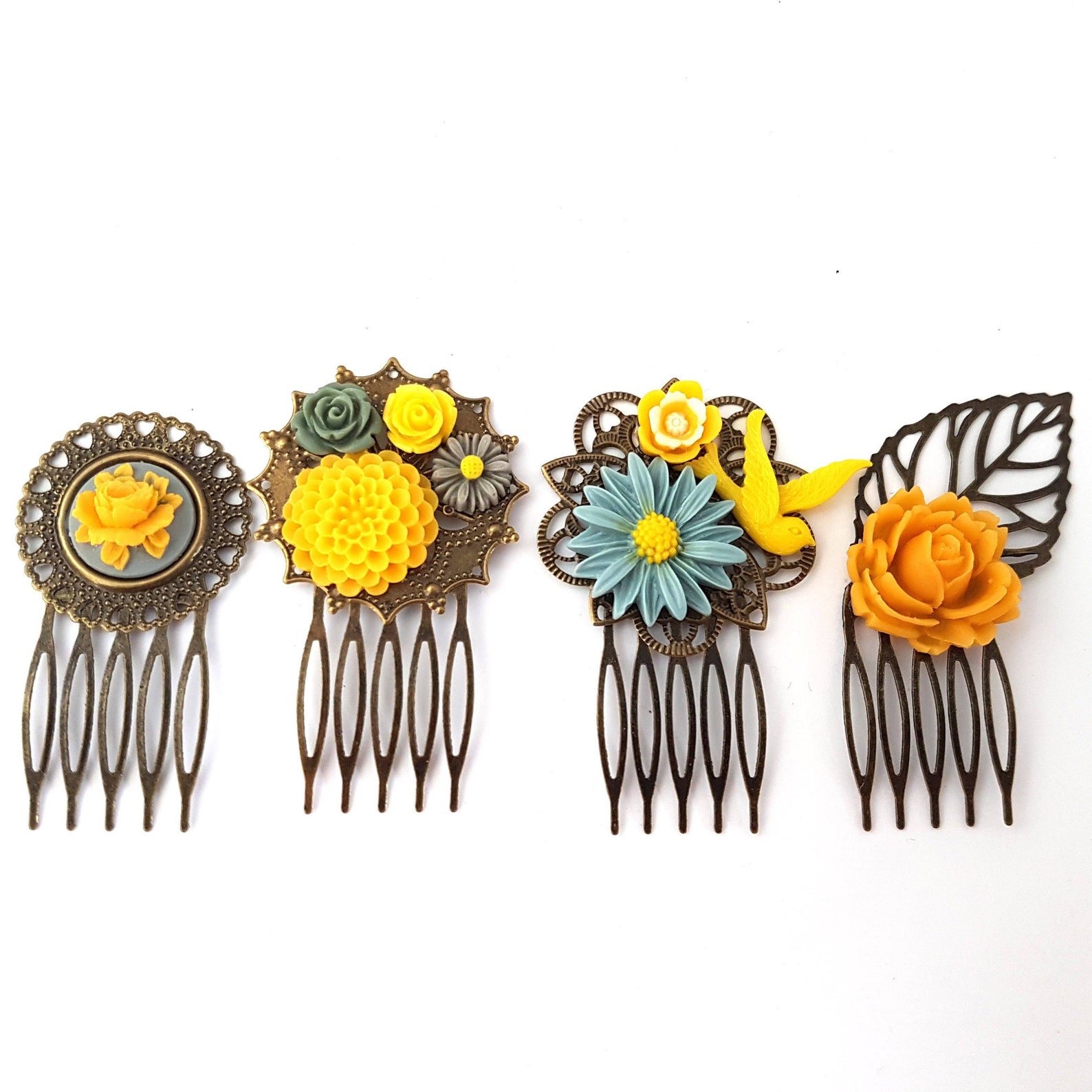 Grey Pink Hair Comb-skull Comb-wedding Comb-bridal - Etsy