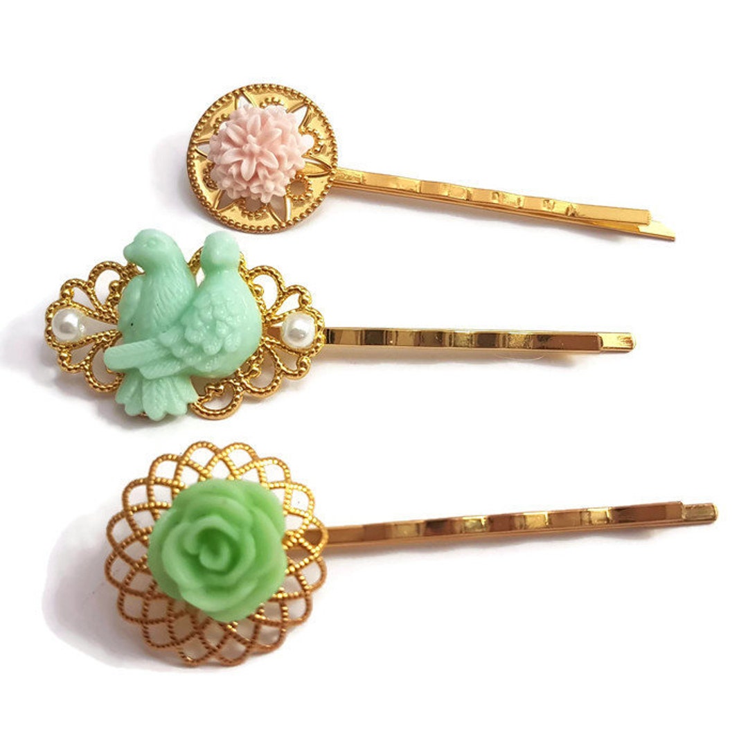 Bird Hair Pins-bird Bobby Pins-set of 3-bridesmaid Gift-bird Hair Clip ...