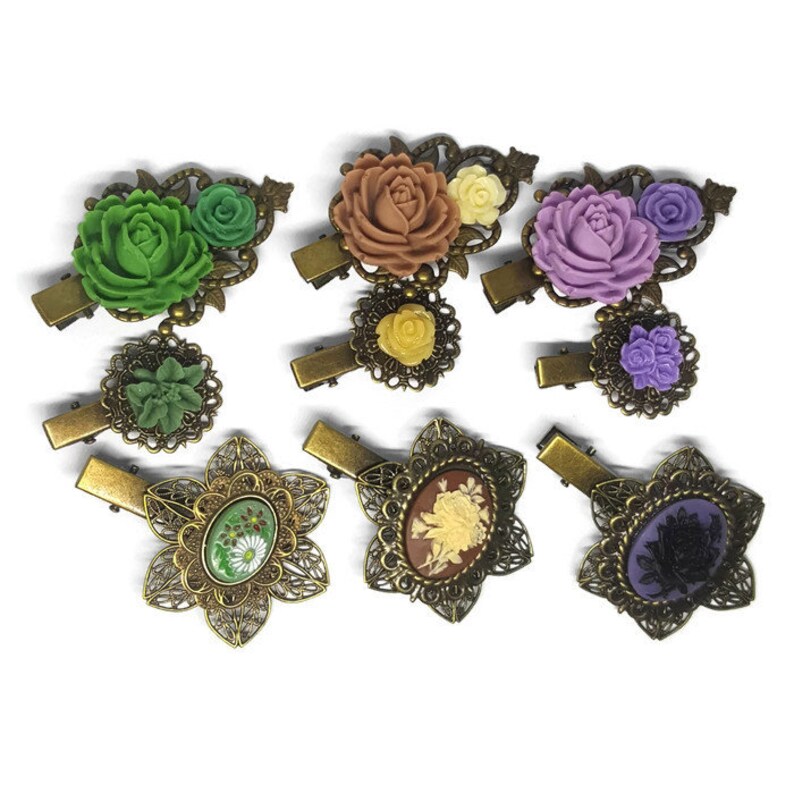 Purple Hair Clip Set-set of 3-flower Clip-hair - Etsy