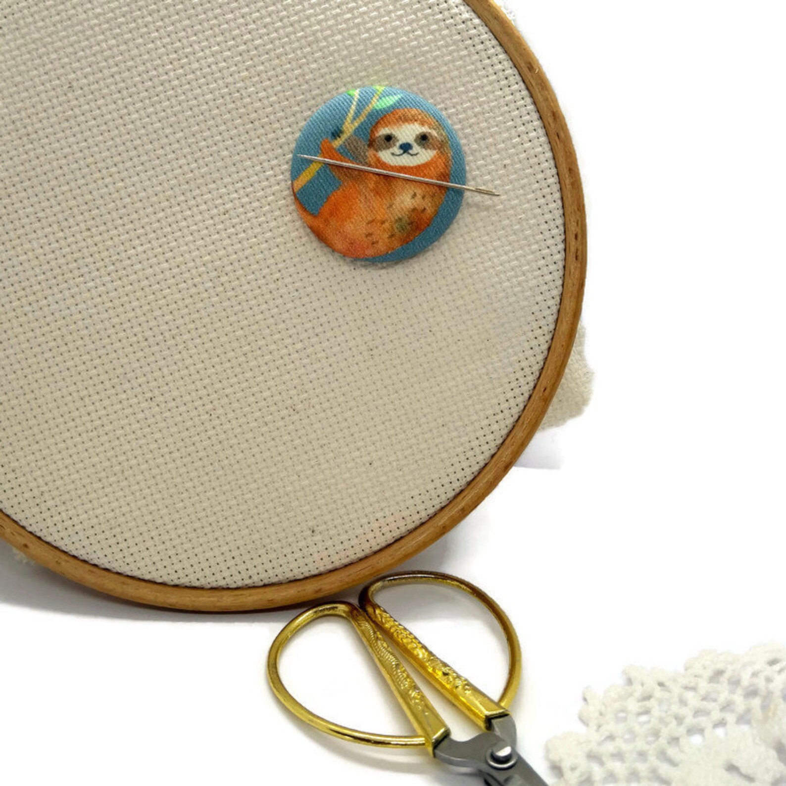 Sloth Needle Minder-reversible Needleminder-magnetic-cross | Etsy
