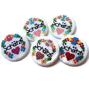 Love Pin-sweetheart Pin-valentines Gift-cross Stitch Pin-pet - Etsy