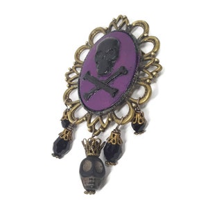Purple Skull Brooch-skeleton Brooch-freakshow Brooch-gothic Brooch-goth ...