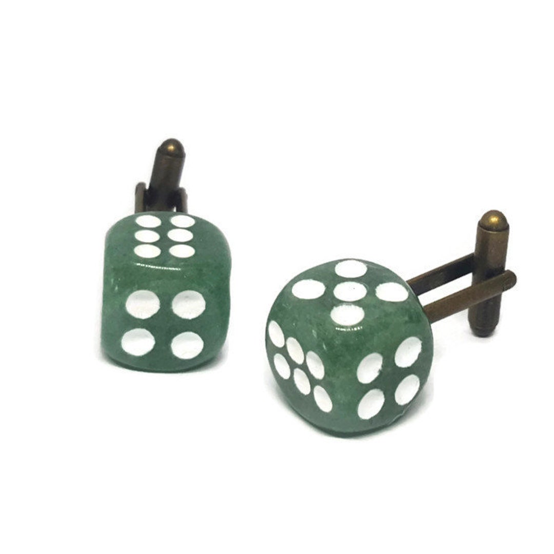 Aventurine Dice Cuff Links Wedding Cuff Links Groomsmen Gifts Geeky ...