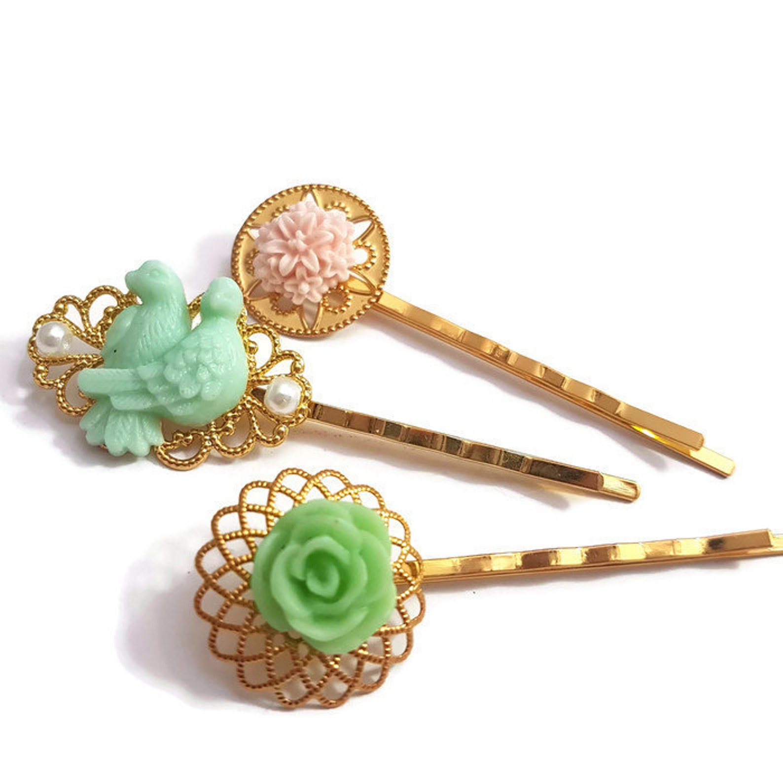 Bird Hair Pins-bird Bobby Pins-set of 3-bridesmaid Gift-bird | Etsy