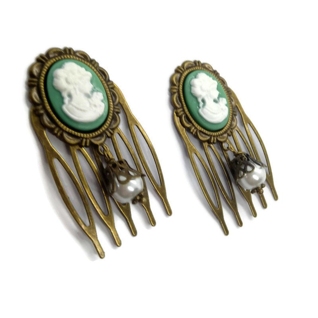 Green Lady Combs-wedding Combs-fashion Combs-burlesque Hair-hair ...