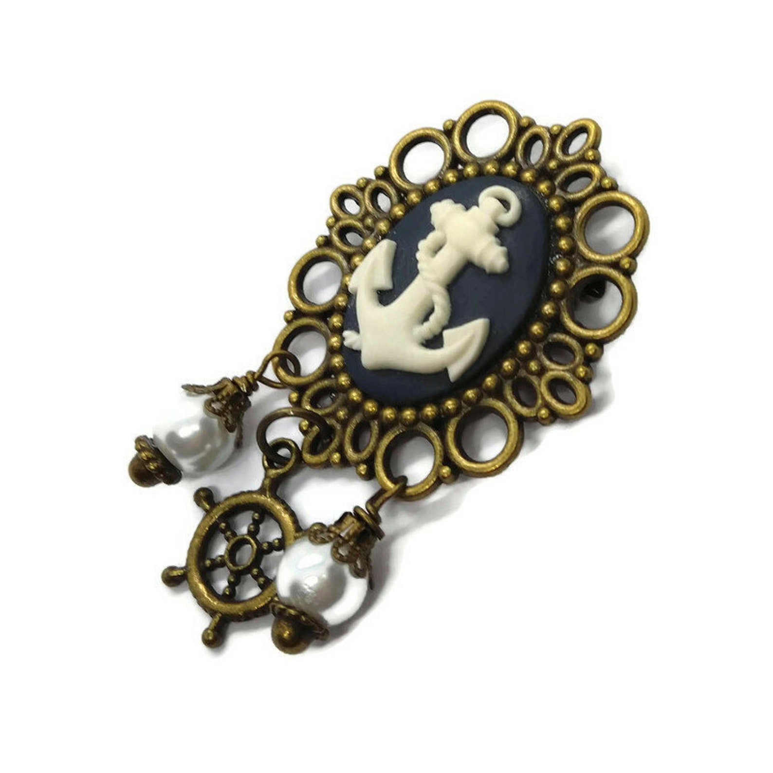 Anchor Brooch-nautical Pin-lapel Pin-jacket Pin-navy - Etsy