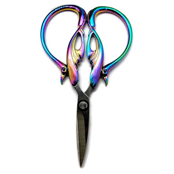 Rainbow Scissors Embroidery Swan Cross Stitch Bird Sewing | Etsy