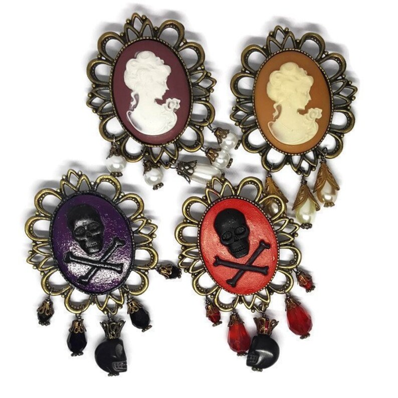 Brown Lady Brooch-cameo Brooch-cameo Pin-lapel Pin-victorian - Etsy