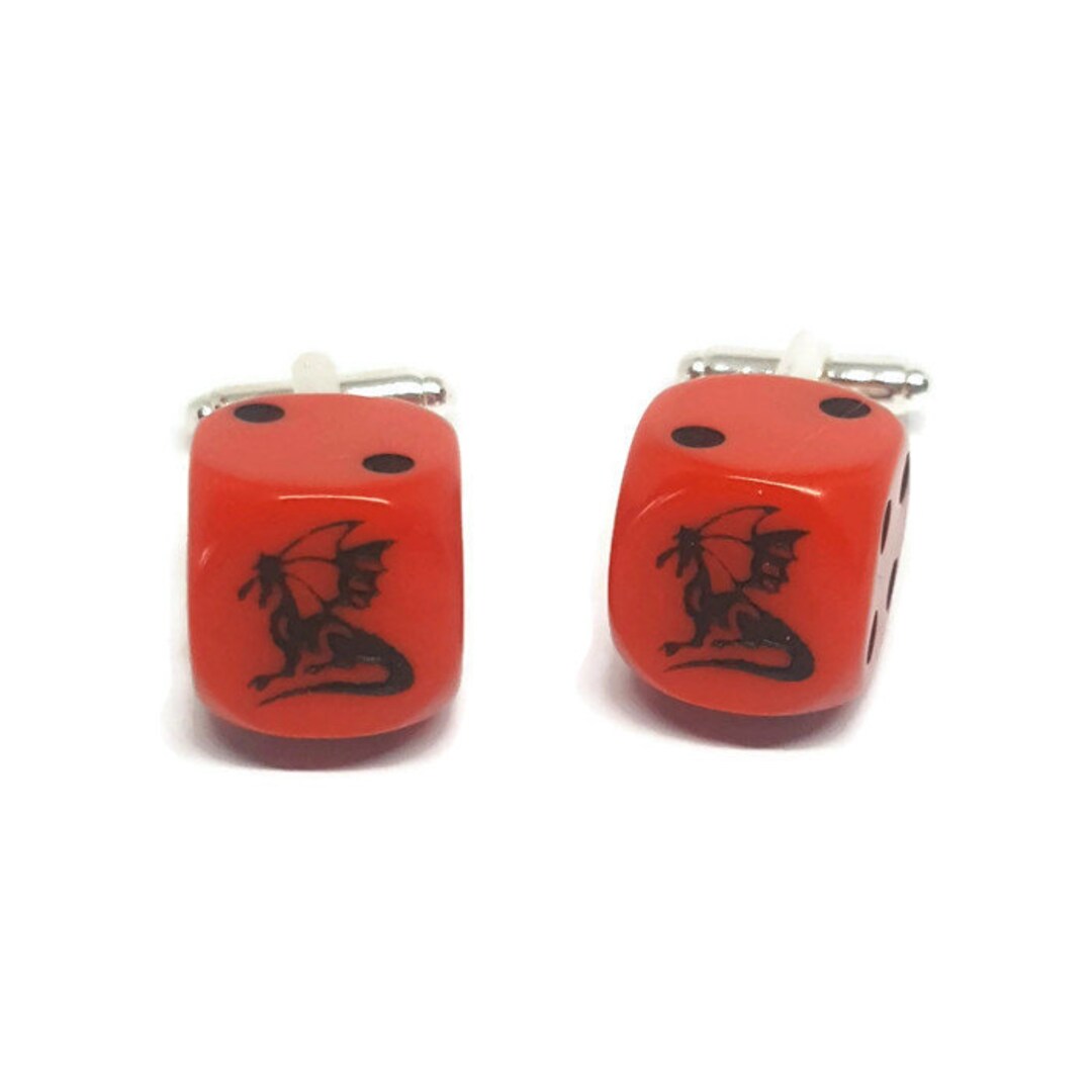 Red Dragon Cuff Links Dice Cuff Links Wedding Cuff Links Groomsmen ...