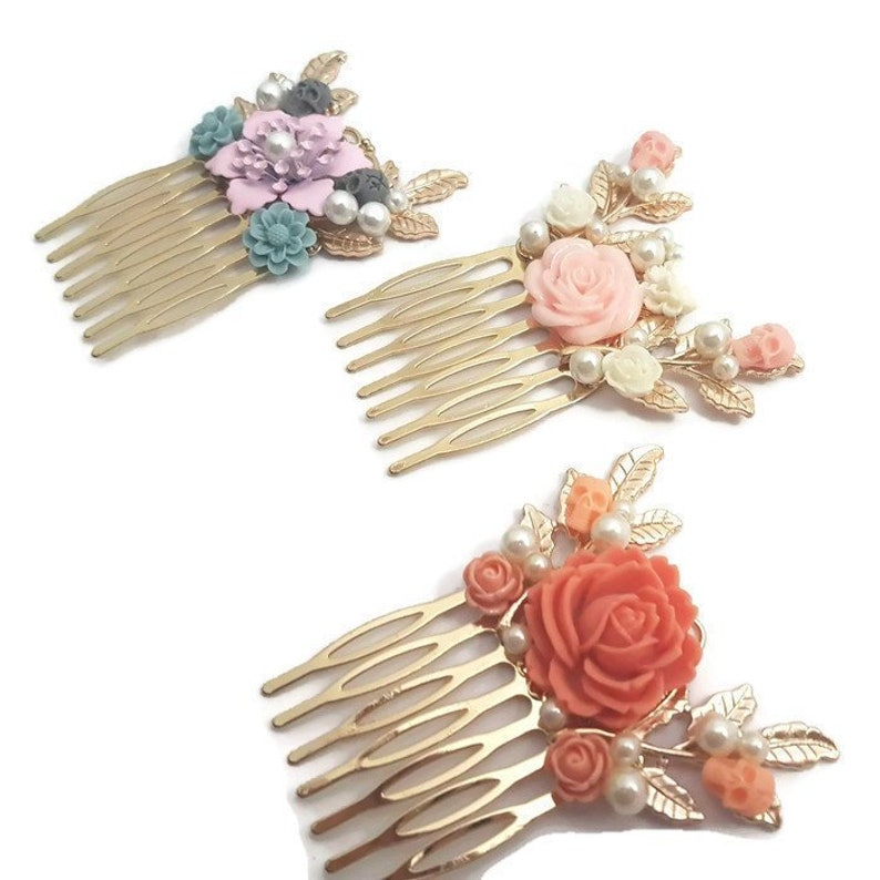 Blue Hair Comb-skull Comb-wedding Comb-bridal Comb-bridesmaid - Etsy
