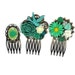 Green Combs-set of 3-wedding Combs-bridal Combs-bridesmaid Comb-blue ...