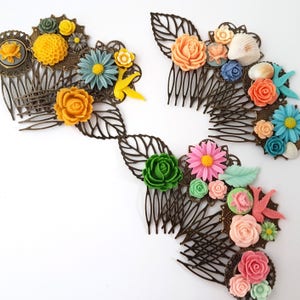 Heart Hair Combs-neutral Hair Combs-set of 2-wedding Hair - Etsy