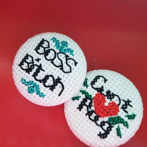 Love Pin-sweetheart Pin-valentines Gift-cross Stitch Pin-pet - Etsy