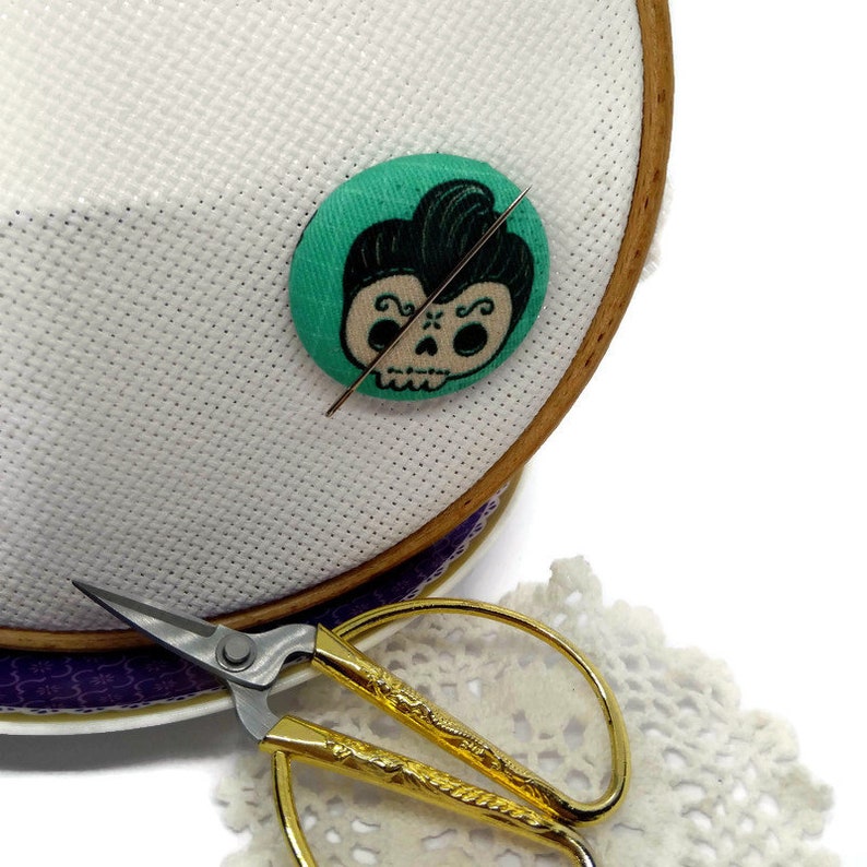 Skull Greaser Needle Minder-goth Needleminder-cross Stitch-needlepoint ...