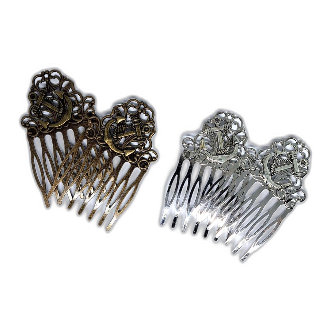 Anchor Hair Combs Rockabilly Anchor Hair Clip Nautical Wedding Comb ...