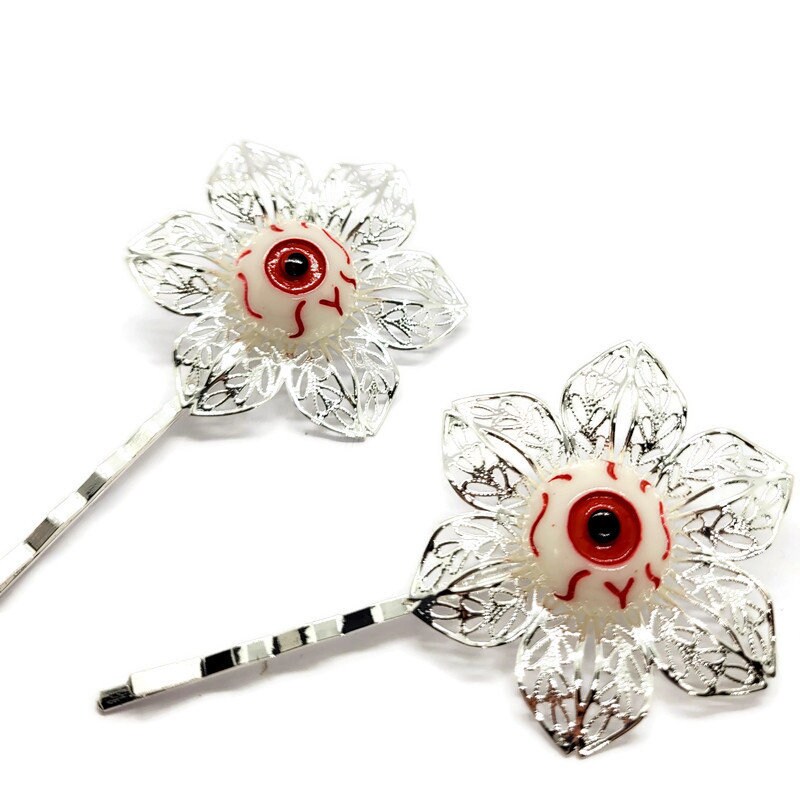 Bloody Eye Hair Pins Set of 2 Bobby Pins Goth Gothic | Etsy