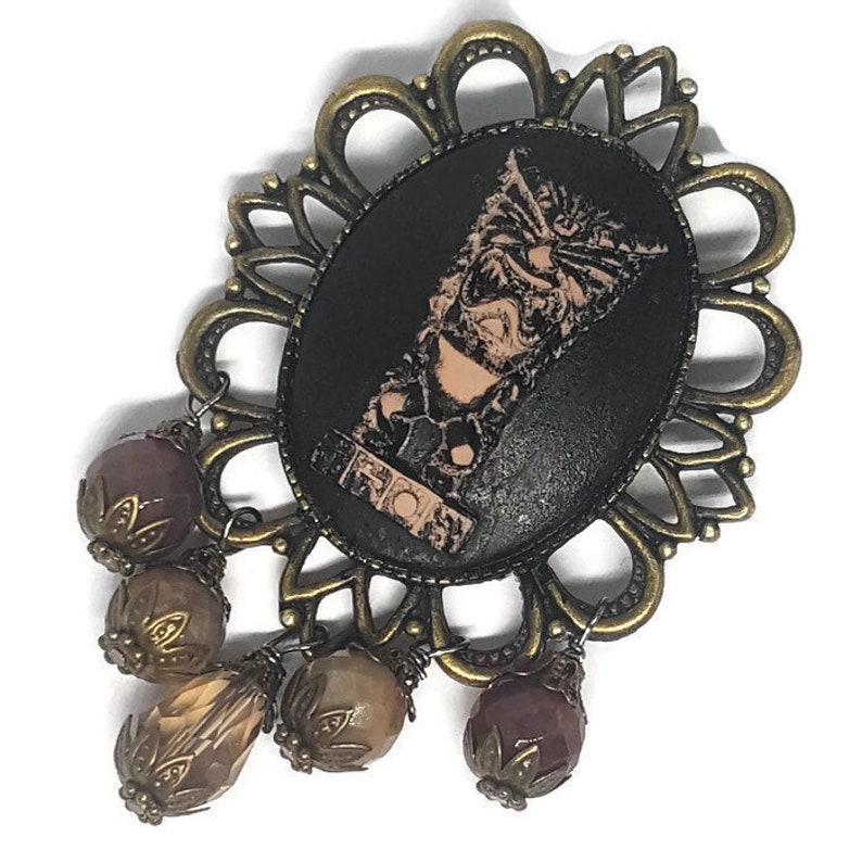 Brown Lady Brooch-cameo Brooch-cameo Pin-lapel Pin-victorian | Etsy