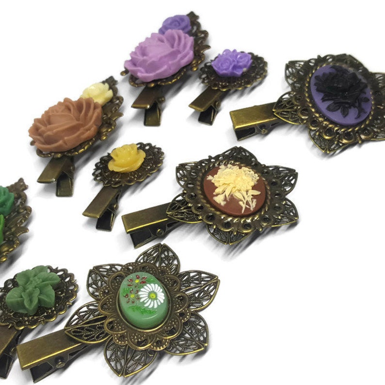 Purple Hair Clip Set-set of 3-flower Clip-hair - Etsy