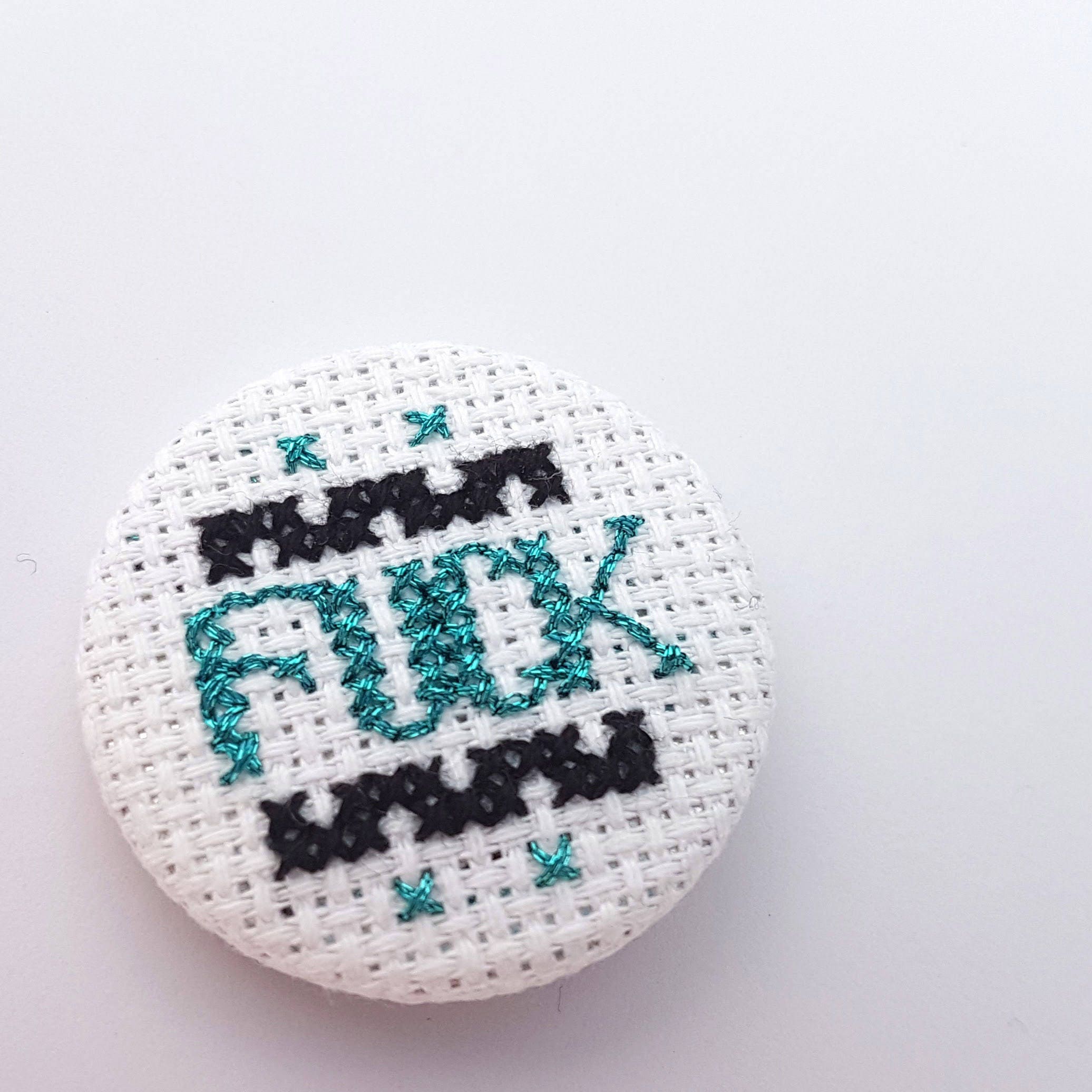 Fuck Pin Badge Cute Pin Lapel Pin Cross Stitch Pin Curse Word Etsy Canada