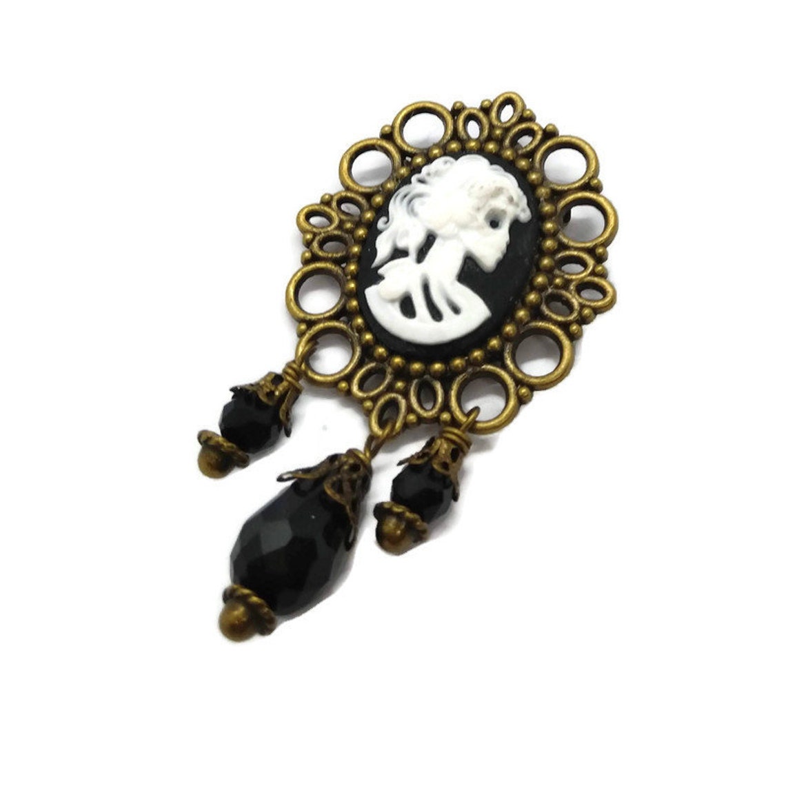 Skull Lady Brooch Victorian Pin Lapel Pin Gothic Pin Bronze - Etsy