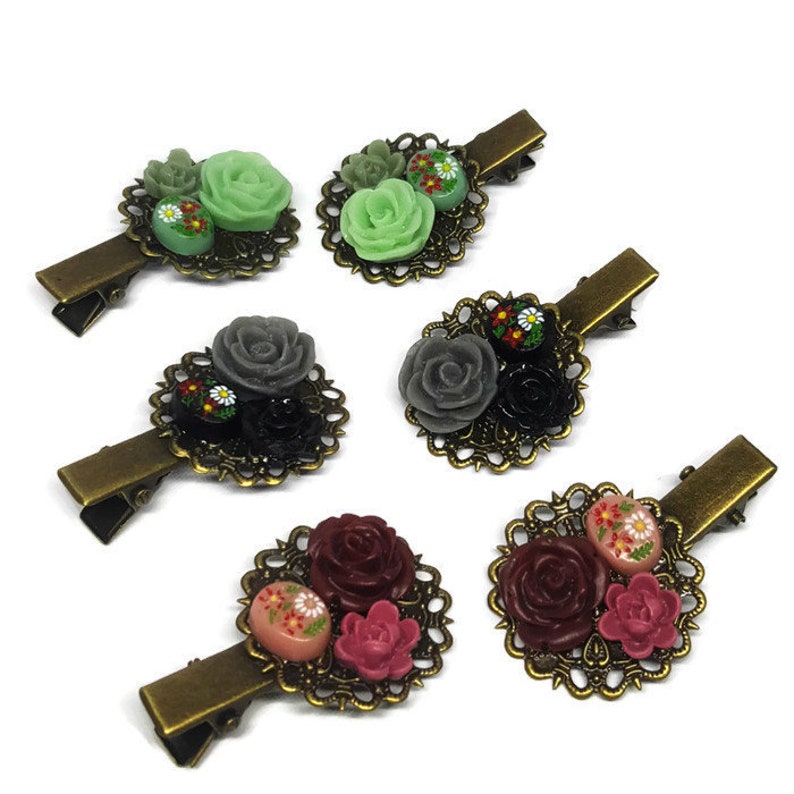 Wine Mini Cameo Hair Clips-set of 2-child's Hair-tween - Etsy