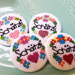 Love Pin-sweetheart Pin-valentines Gift-cross Stitch Pin-pet - Etsy