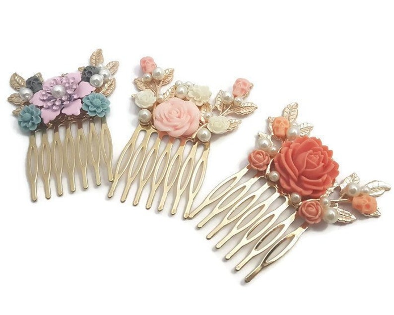 Blue Hair Comb-skull Comb-wedding Comb-bridal Comb-bridesmaid - Etsy