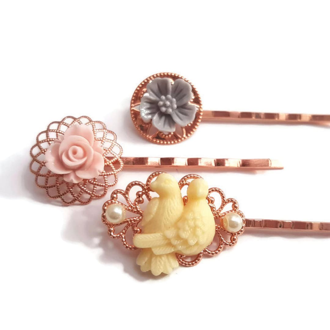 Bird Hair Pins-bird Bobby Pins-set of 3-bridesmaid Gift-bird Hair Clip ...