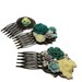 Blue Combs-set of 3-wedding Combs-bridal Combs-bridesmaid - Etsy