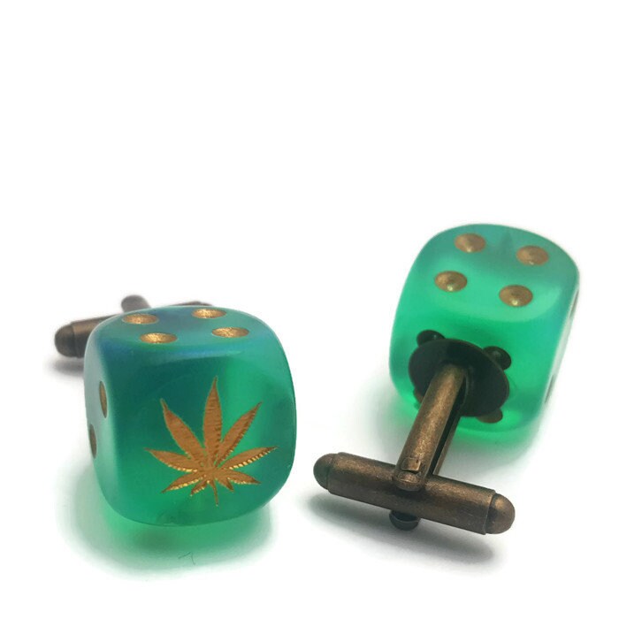 Marijuana Leaf Dice Cuff Links-Stoner Cuff links-Groomsmen | Etsy