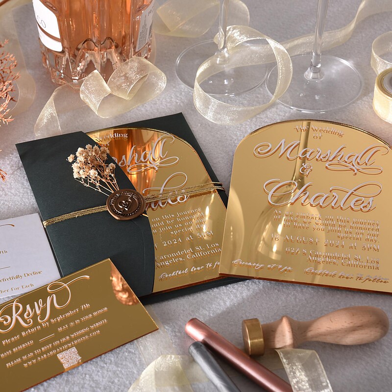 Wedding Acrylic Invitations - Etsy