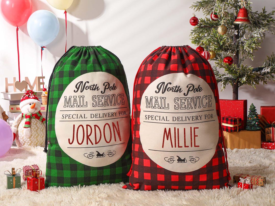 Personalized Jumbo Christmas Gift Bags, Custom Christmas Santa Sacks ...