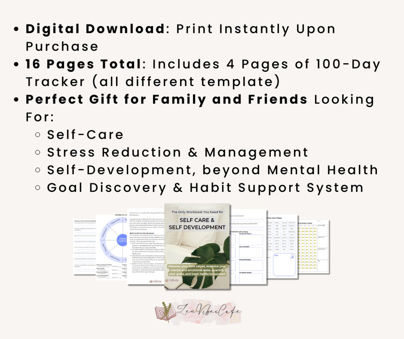 Self Care & Self Development Workbook Discover Core Values, Examine ...