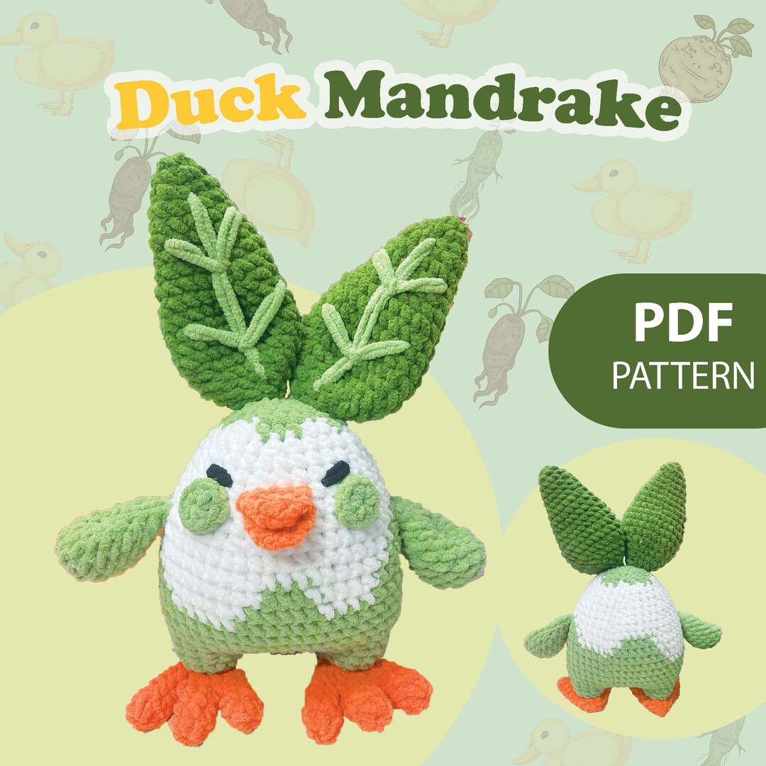 Duck Mandrake Crochet Pattern, Animal Handmade Amigurumi Crochet ...