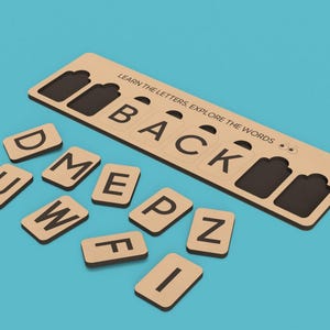 Montessori Alphabet Puzzle Laser Cut File SVG DXF PDF Wooden Alphabet ...