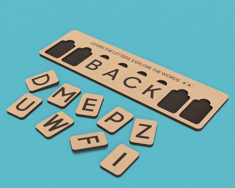 Montessori Alphabet Puzzle Laser Cut File SVG DXF PDF Wooden Alphabet ...