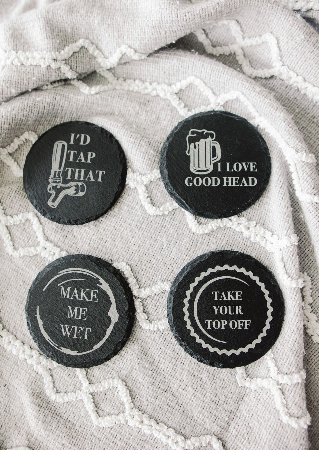 Funny Beer Slate Coasters, Set of 4 - Etsy