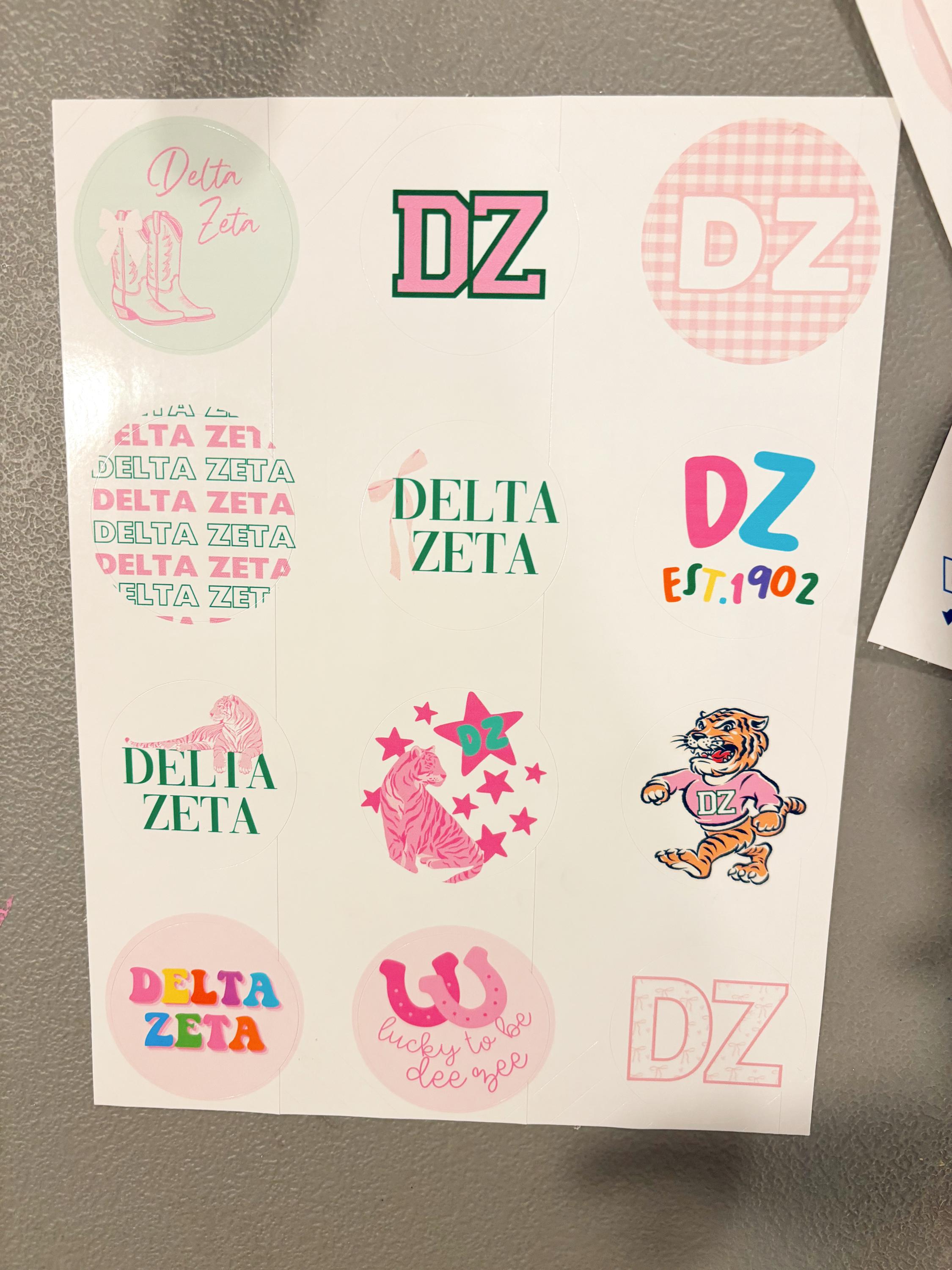 Cute Delta Zeta Sorority Stickers Greek Life Decals Perfect for Laptops ...
