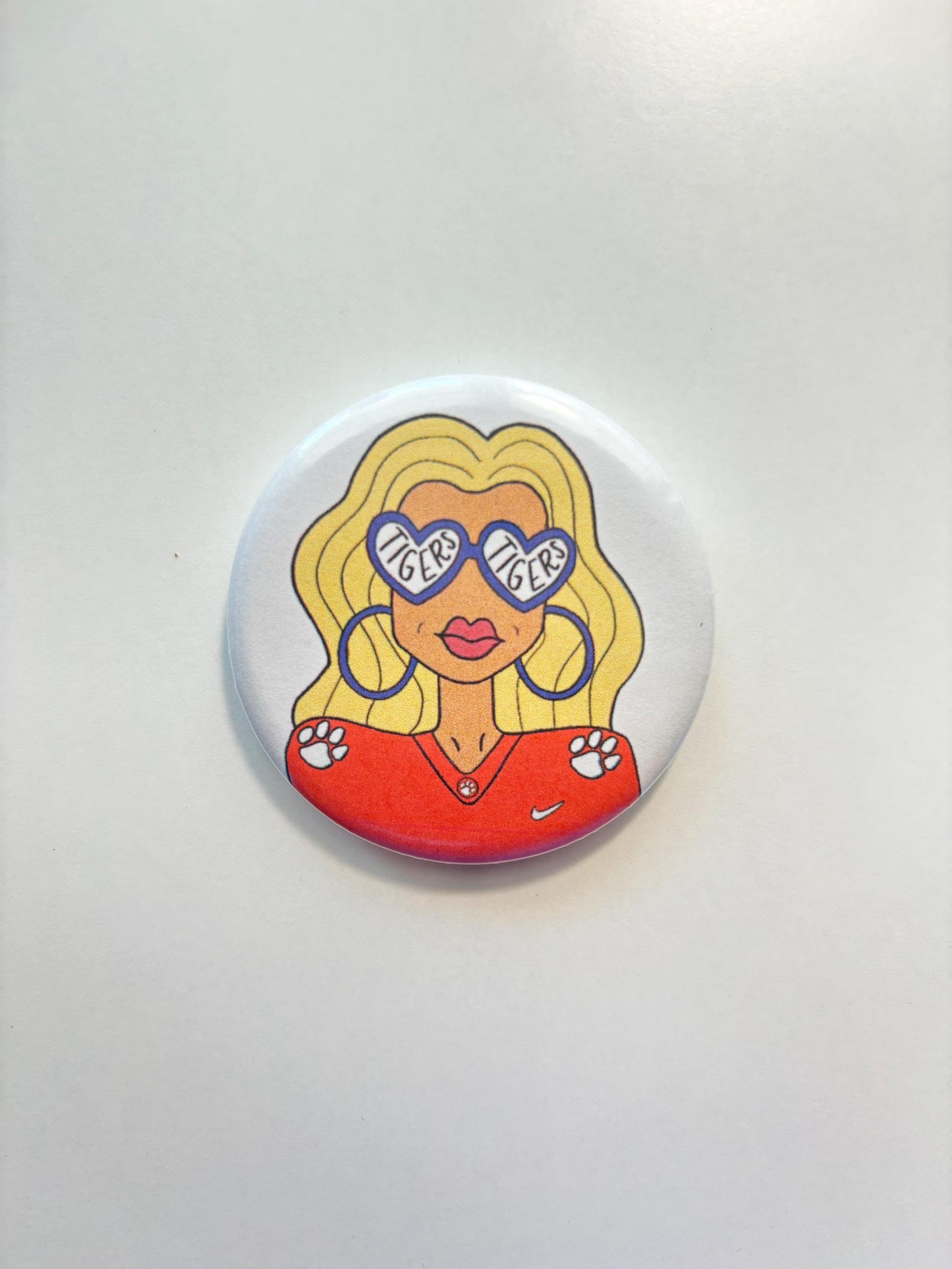 Custom 2.25 Inch Girl Game Day Button, Gameday Pins, Football, Tailgate ...