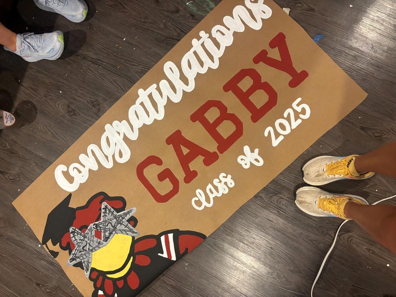 Hand Painted Banner | Birthday Banner | Kraft Paper Banner | Party ...