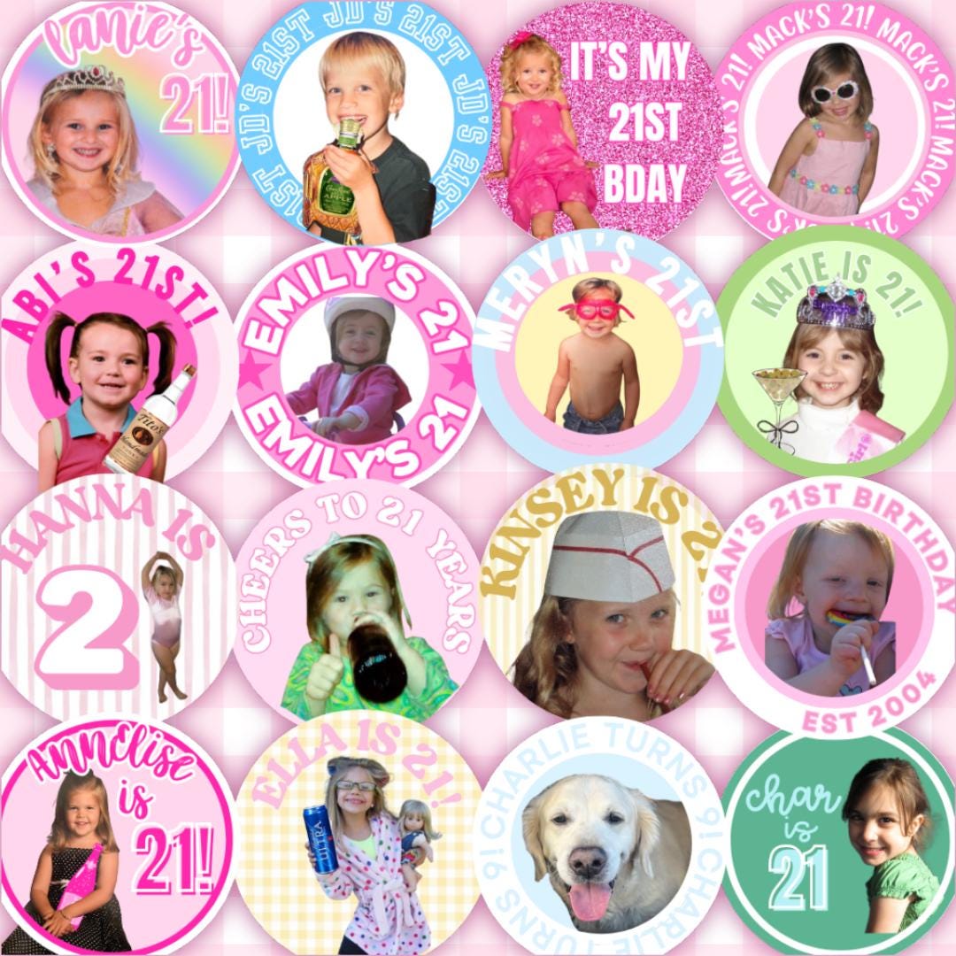 2" Stickers, Custom 21st Birthday Sticker, Sign Night Sticker, Twenty ...