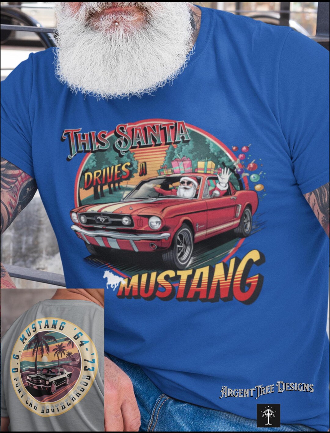 Mustang Car Guys Christmas Gift- "this Santa Drives a Mustang", Custom ...