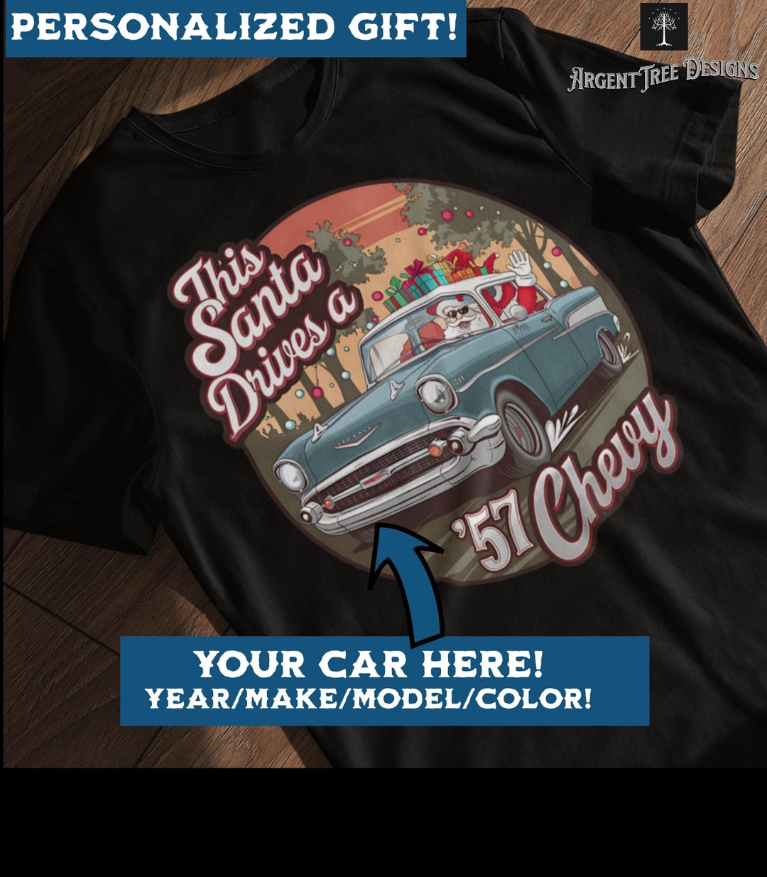 PERSONALIZED Christmas Gift this Santa Drives a YOUR Car, Custom Car ...