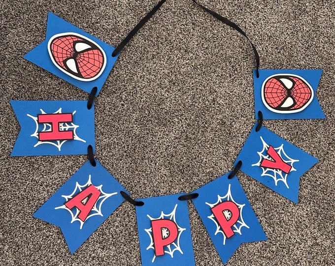 Personalized Spiderman Banner, Spiderman Birthday, Spiderman Garland ...