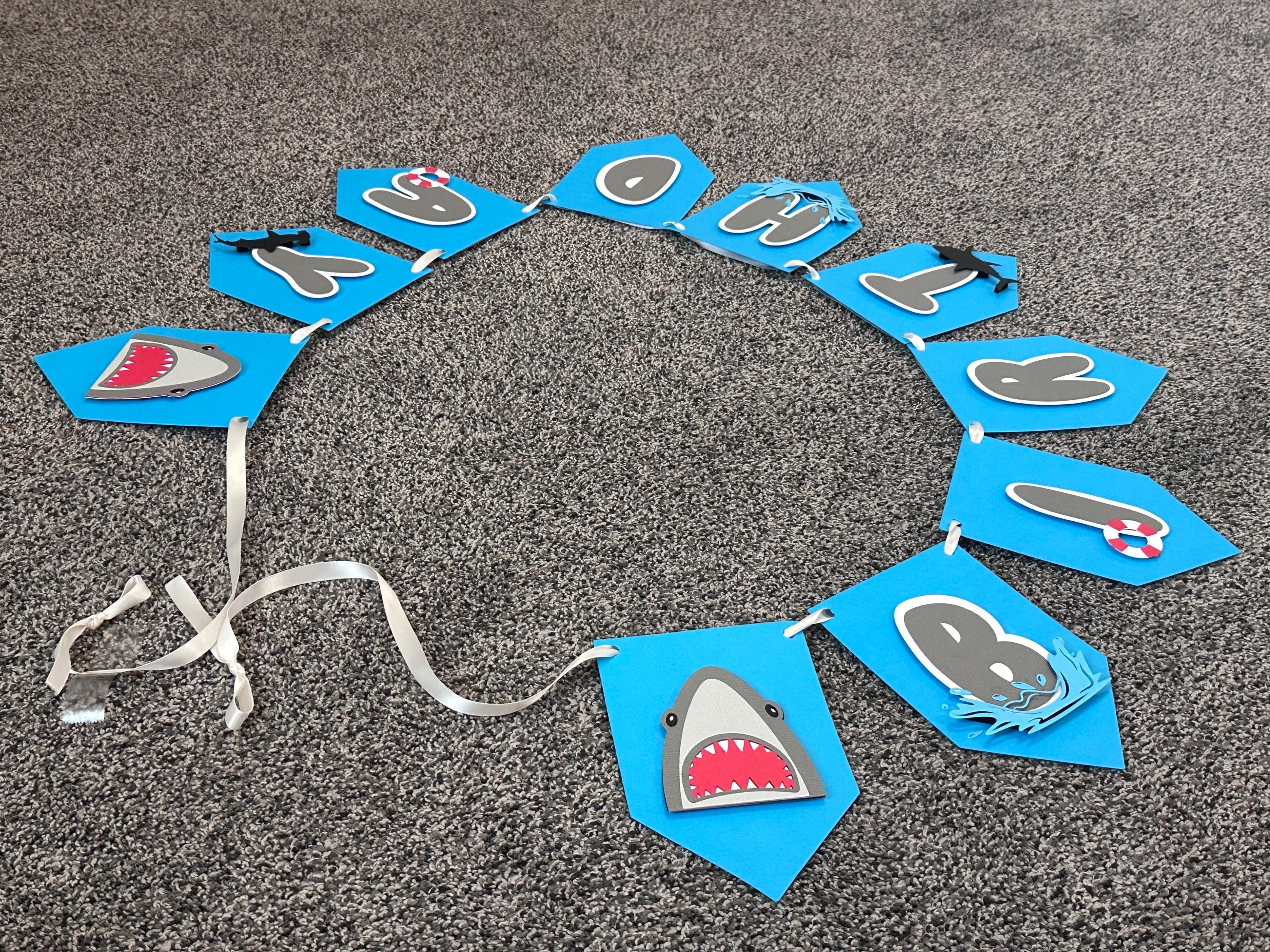 Shark Birthday Banner Shark Birthday Shark Theme Party Shark Party ...