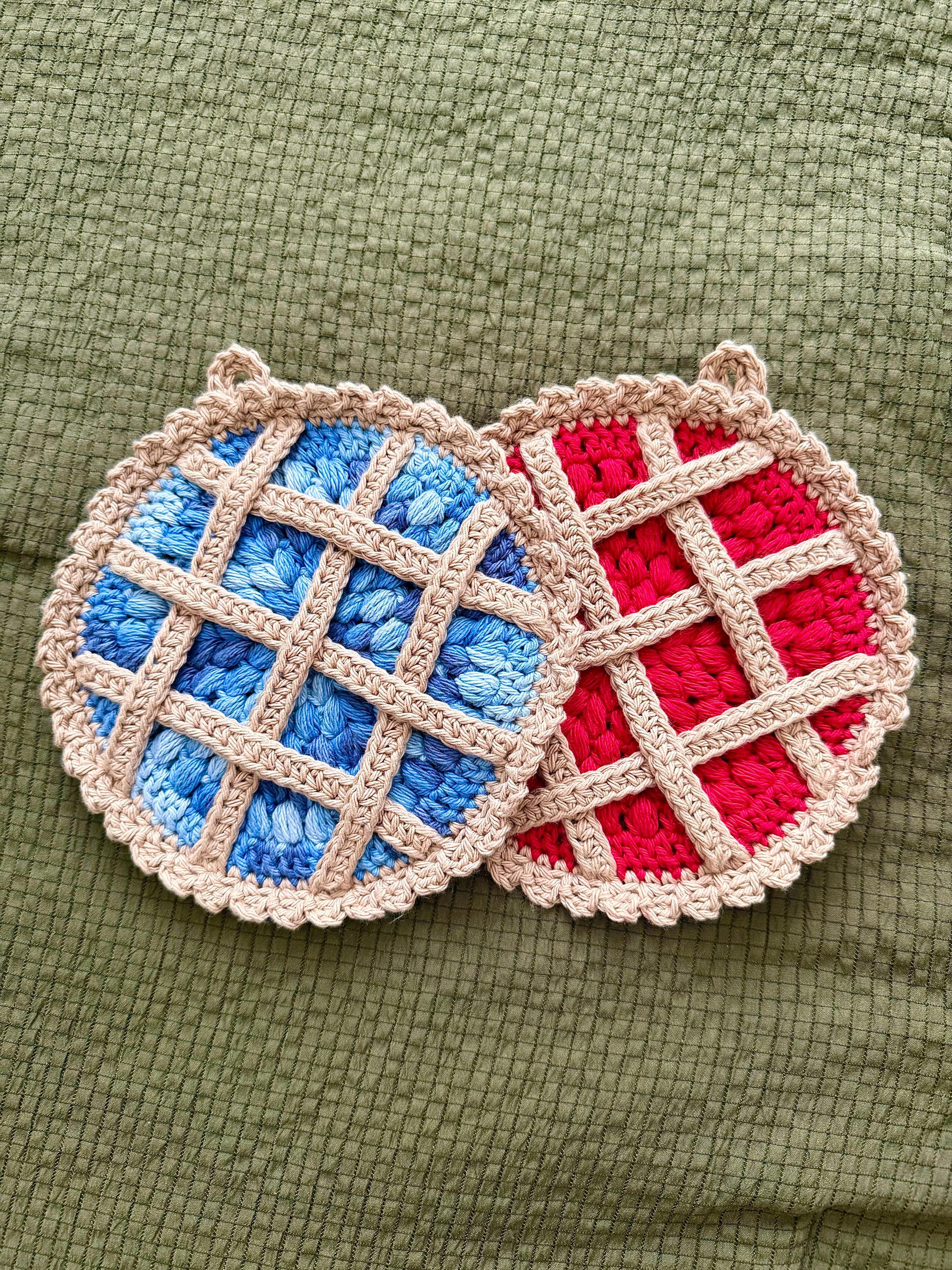 Crochet Blueberry Pie Pot Holders | Crochet Cherry Pie Pot Holders ...