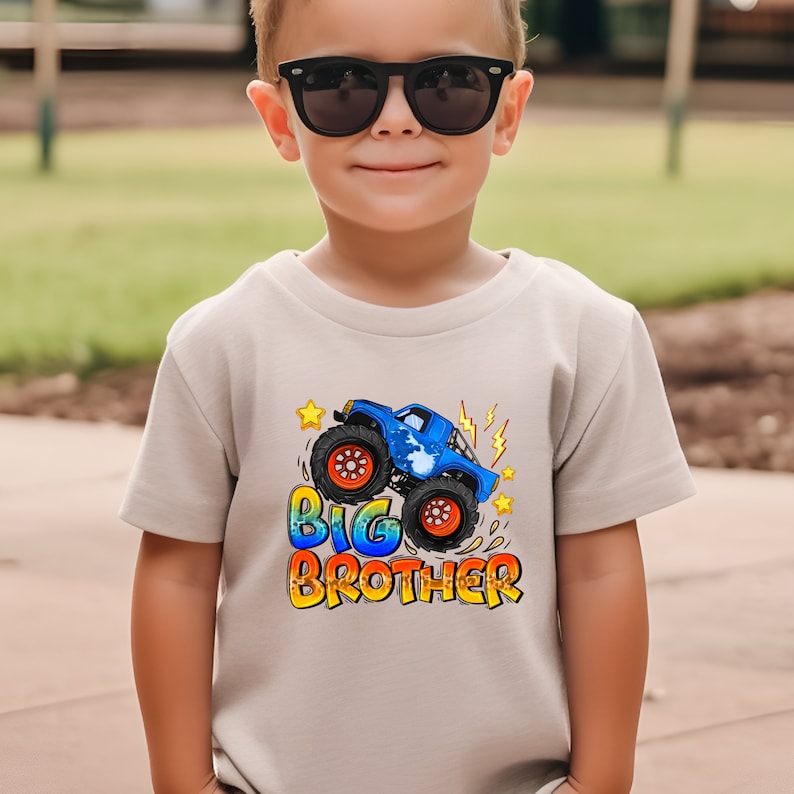 Monster Truck Big Brother Shirt: Sibling Announcement Gift - Etsy