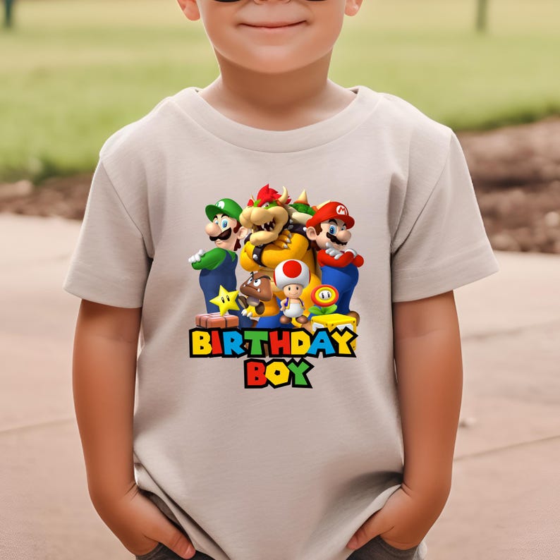 Personalized Super Mario Birthday Shirt: Custom Family Party Tee - Etsy