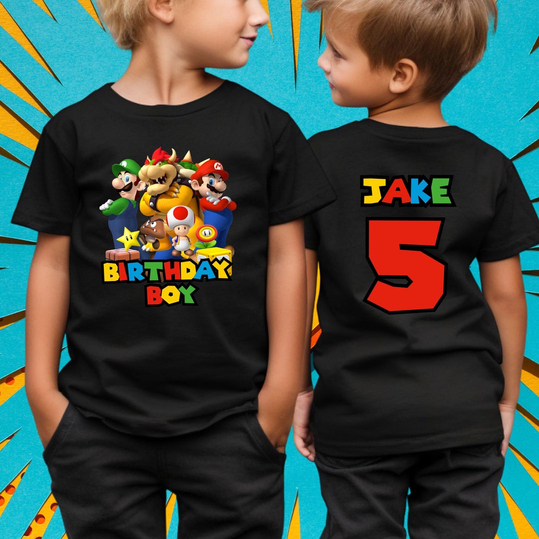Personalized Super Mario Birthday Shirt: Custom Family Party Tee - Etsy